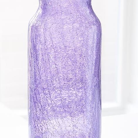Tall Lilac Crackled Glass Vase Shellys Florist Telford
